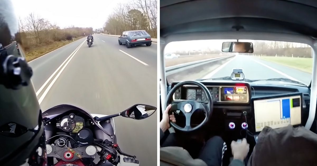 Volkswagen Golf Mk1 1056HP contra uma Yamaha R1 182HP